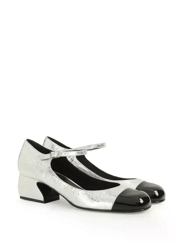 Sergio Rossi 45mm Mary Jane Pumps - Silver - 30% Off