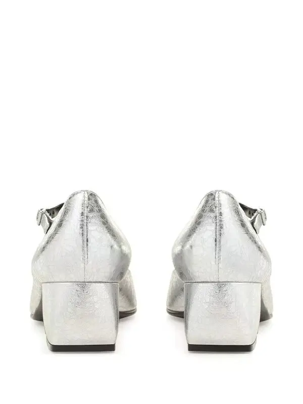 Sergio Rossi 45mm Mary Jane Pumps - Silver - 30% Off