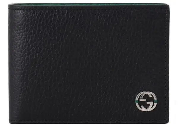 Gucci Interlocked Gg Bifold Wallet 6 Card Slot - Black/green