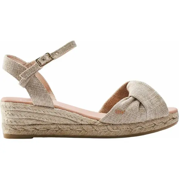 VISCATA Farella Canvas Espadrille Wedge Sandals - Gold