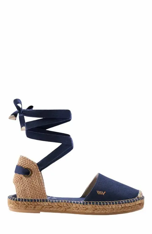 VISCATA Candell Canvas Espadrille Flats - Navy