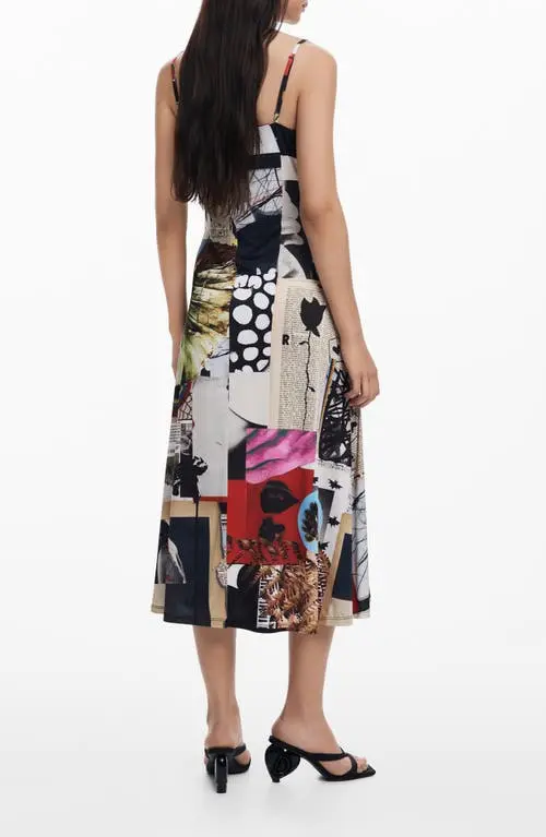 Desigual Mix Print Midi Dress
