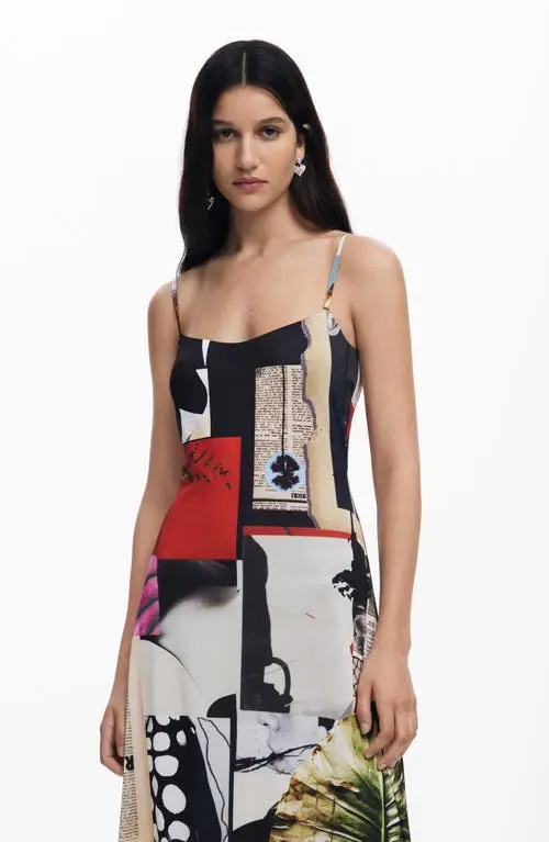 Desigual Mix Print Midi Dress