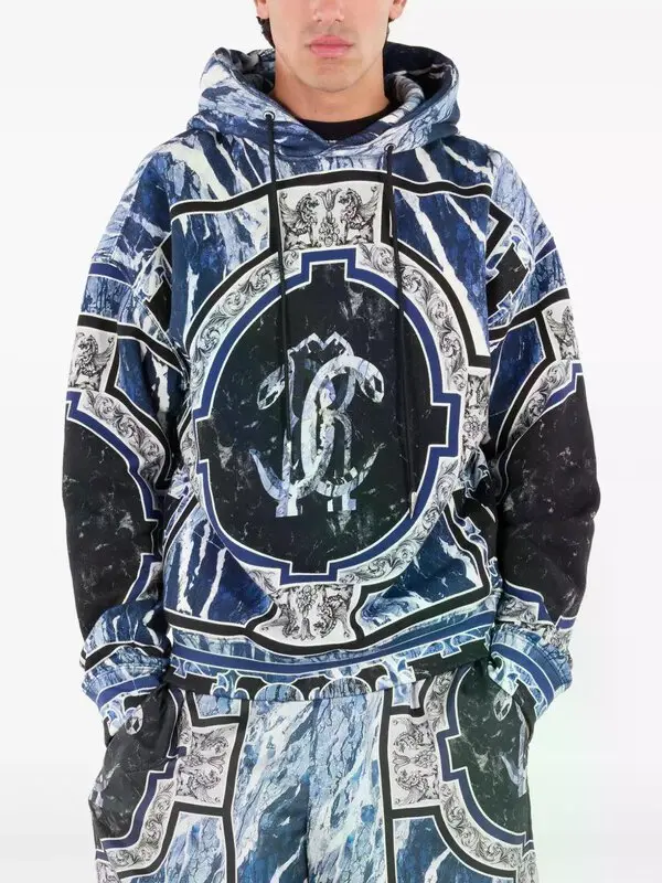 Roberto Cavalli Printed Cotton Hoodie