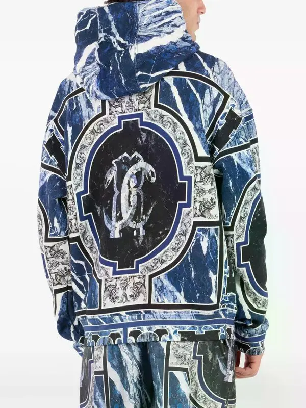 Roberto Cavalli Printed Cotton Hoodie