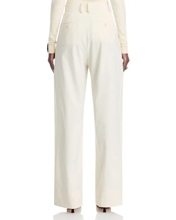 Rokh Pleated Wide-leg Pants - Cream