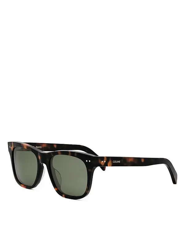 Celine Thin Square Sunglasses - Dark Havana/green