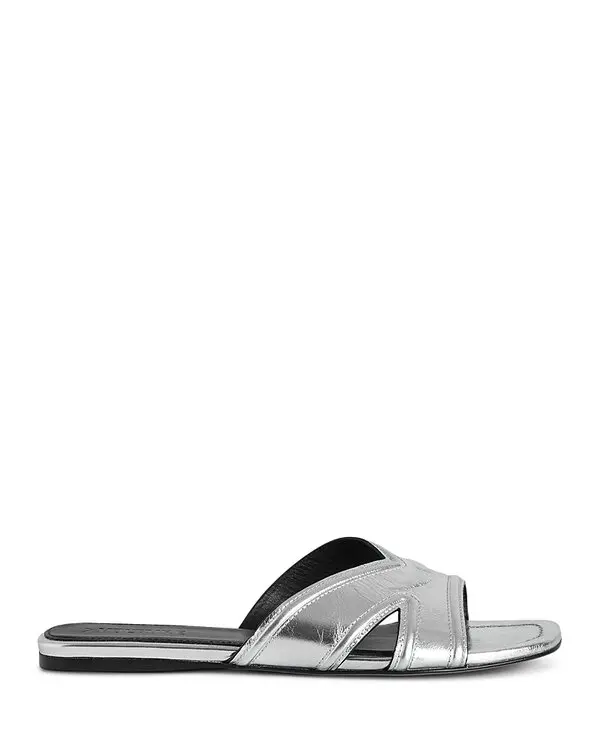 Zadig&Voltaire Azora Slide Sandals - Silver