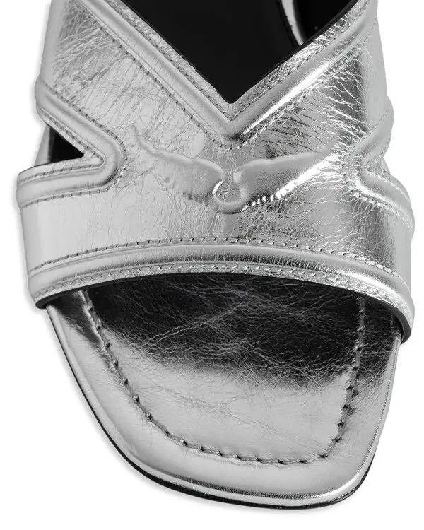 Zadig&Voltaire Azora Slide Sandals - Silver
