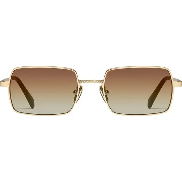 Quay Dnd 55mm Square Sunglasses - Gold/ Sepia