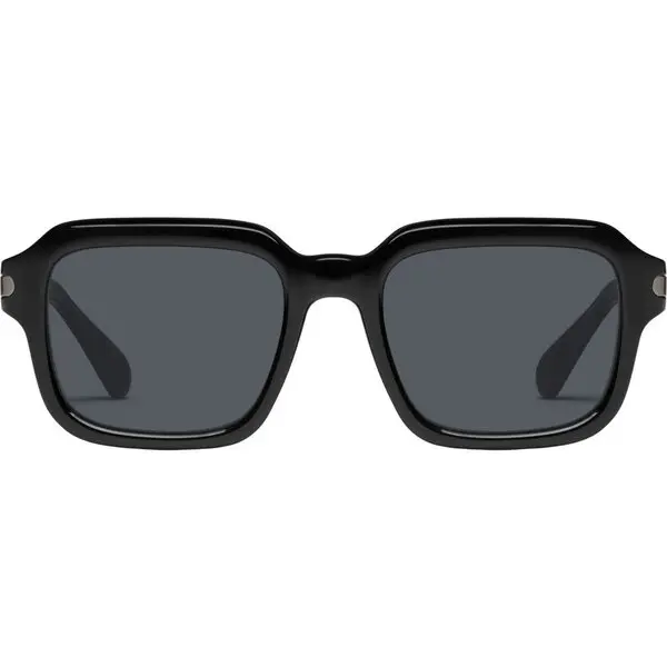 Quay Playback 53mm Square Sunglasses - Black/ Smoke