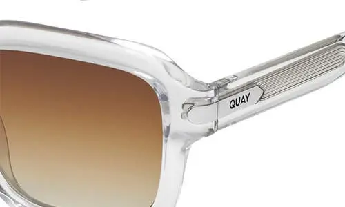 Quay Playback 53mm Square Sunglasses - Clear/ Sepia