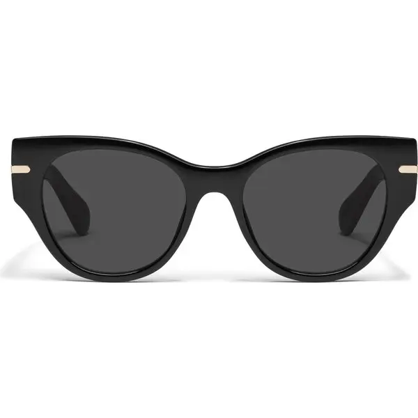 Quay Chit Chat 53mm Cat Eye Sunglasses - Black/ Smoke