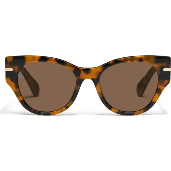 Quay Chit Chat 53mm Cat Eye Sunglasses - Pebble Tort/ Brown