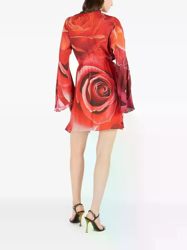 Roberto Cavalli Rose-print Mini Dress