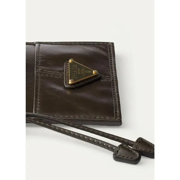 Prada Soft Leather Card Case - Forest