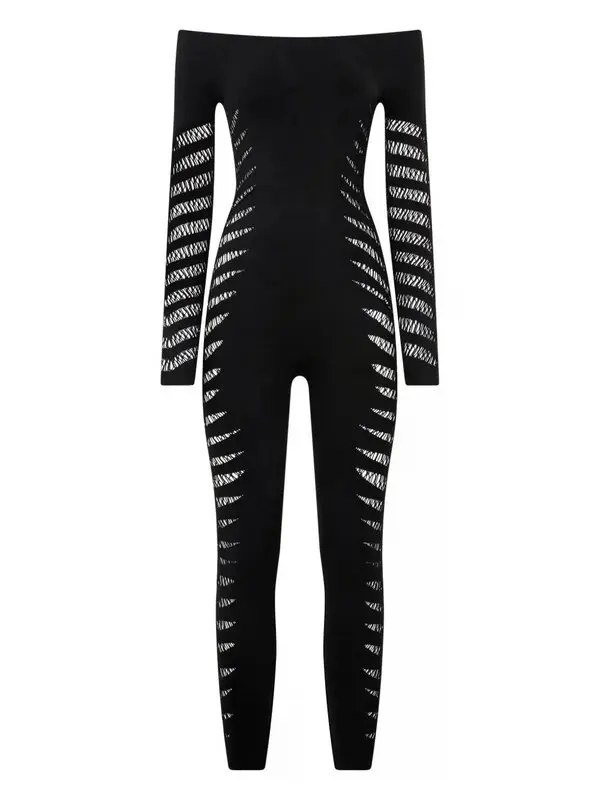 Roberto Cavalli Ripped-effect Jumpsuit - Black