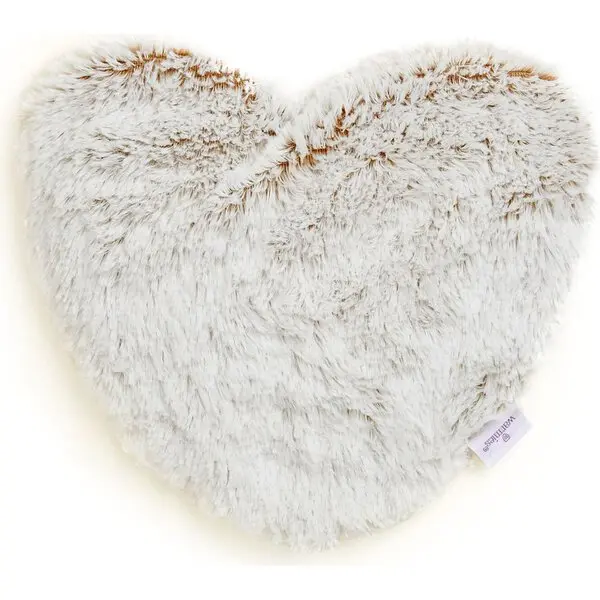 WARMIES Marshmallow Plush Heart - Light Brown