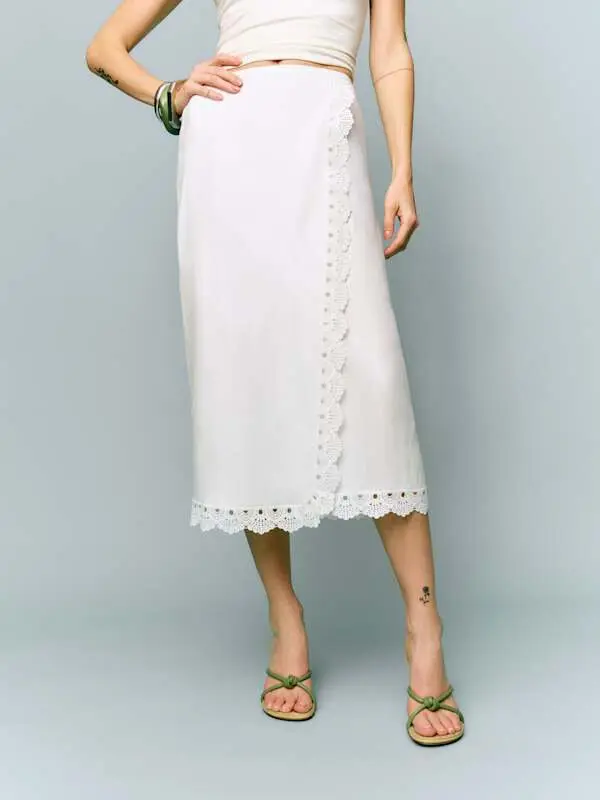 REFORMATION Felicity Linen Skirt