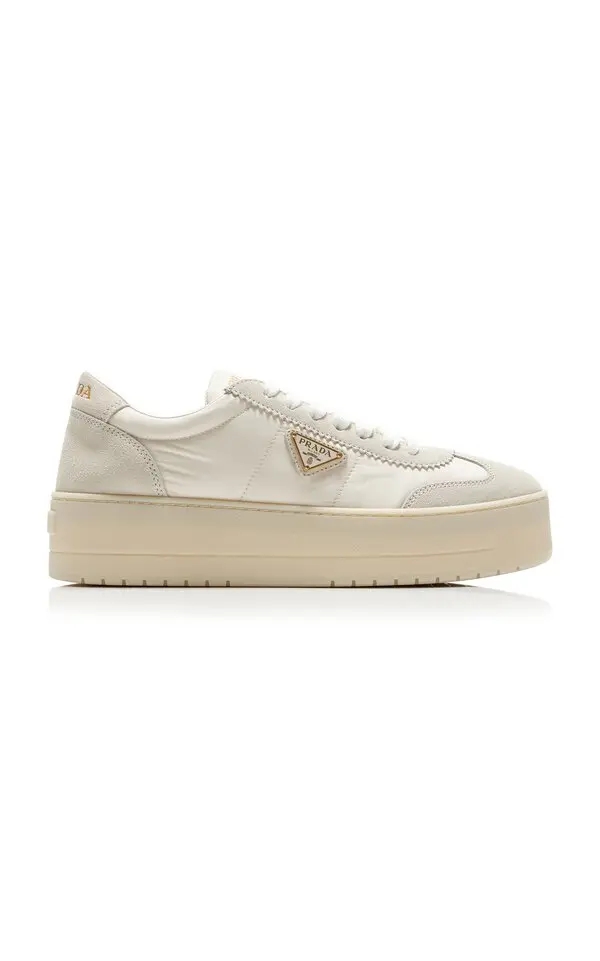 Prada Downtown Platform Sneakers - Ivory