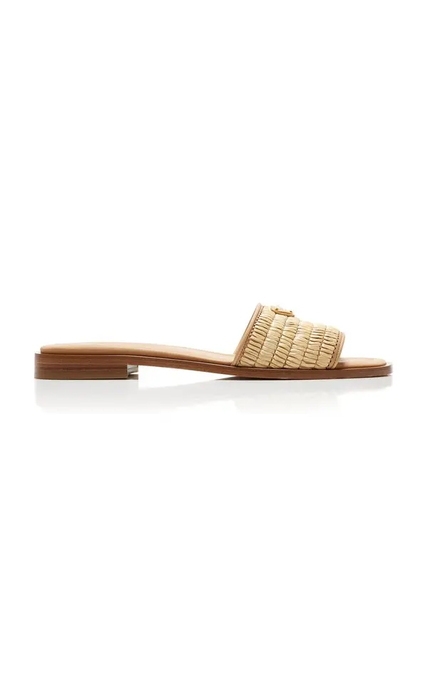 Prada Raffia Sandals - Neutral