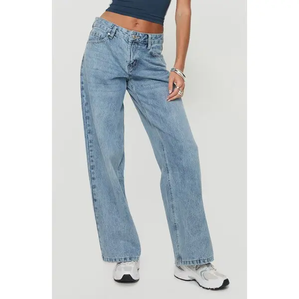 Princess Polly Serenitia Relaxed Jeans - Light Blue