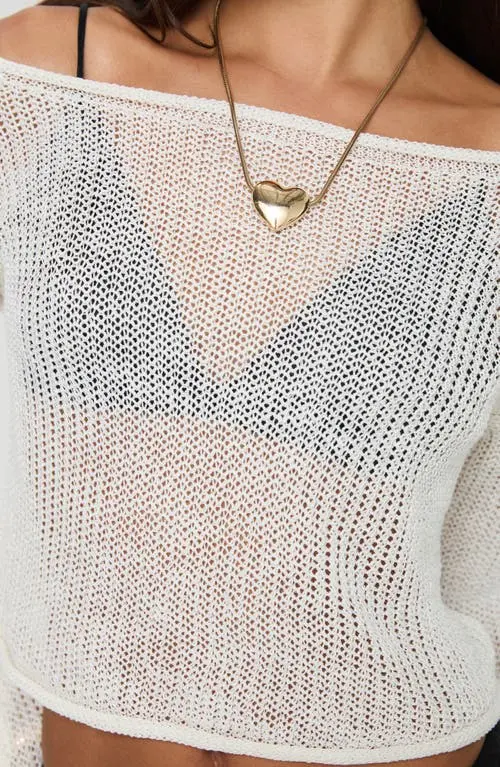Princess Polly Cafe Pari Open Stitch Crop Sweater