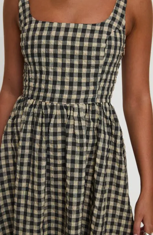 Princess Polly Cartmel Gingham Check Maxi Dress - Black