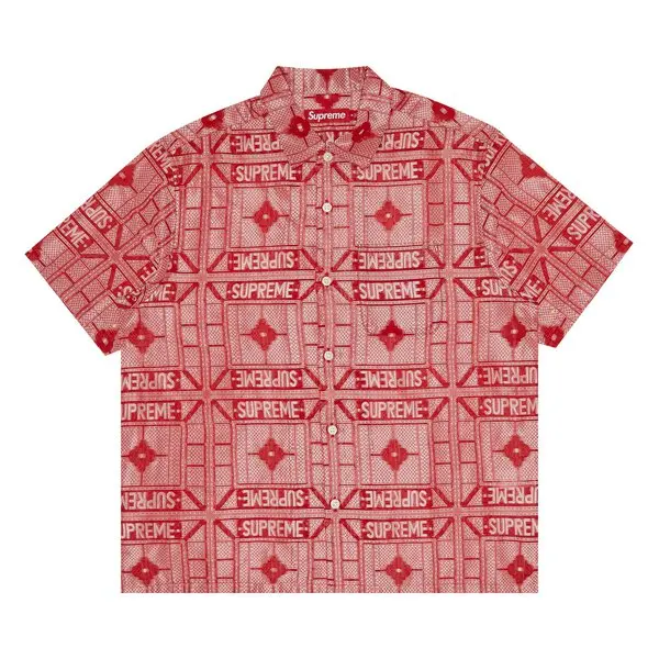 Supreme Tray Jacquard Short-sleeve Shirt - Red
