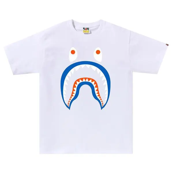 A BATHING APE Colors Shark Ponr Tee - White