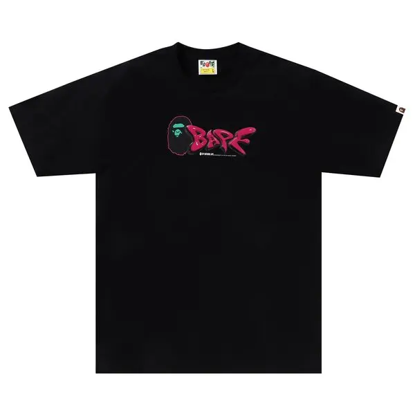 A BATHING APE 3d Art Logo Tee - Black