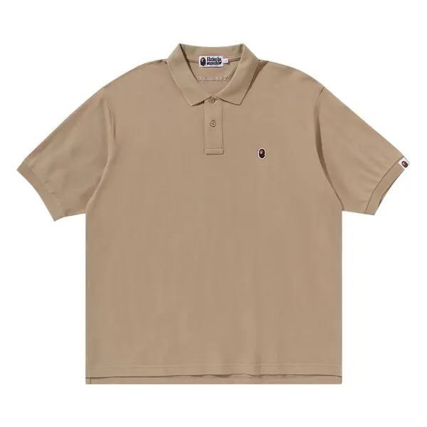 A BATHING APE Ape Head One Point Polo 'beige - Tan