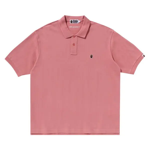 A BATHING APE Ape Head One Point Polo - Pink