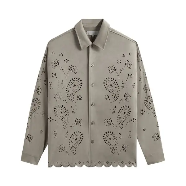 Kith Isaac Microsuede Long-sleeve Button Down Shirt 'region