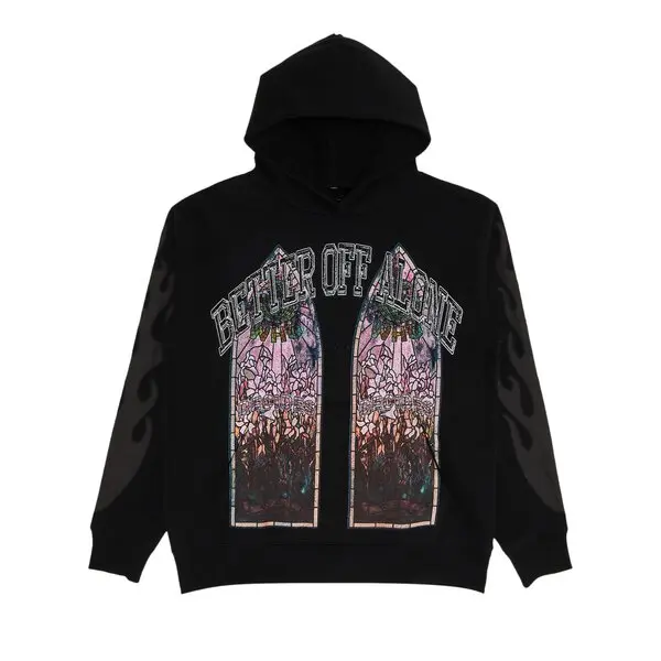 WHO DECIDES WAR BY EV BRAVADO X A Boogie Wit Da Hoodie Better Off Alone Hoodie - Black