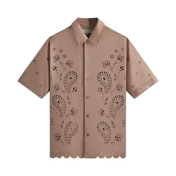 Kith Isaac Microsuede Button Down Shirt 'share - Pink