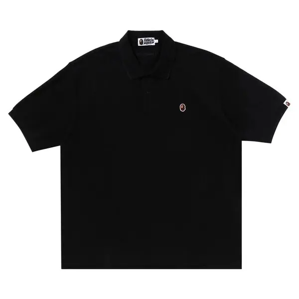 A BATHING APE Ape Head One Point Polo - Black