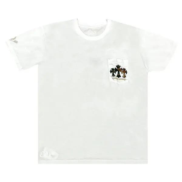 Chrome Hearts Triple Cross Horseshoe Logo Pocket T-shirt /camo - White