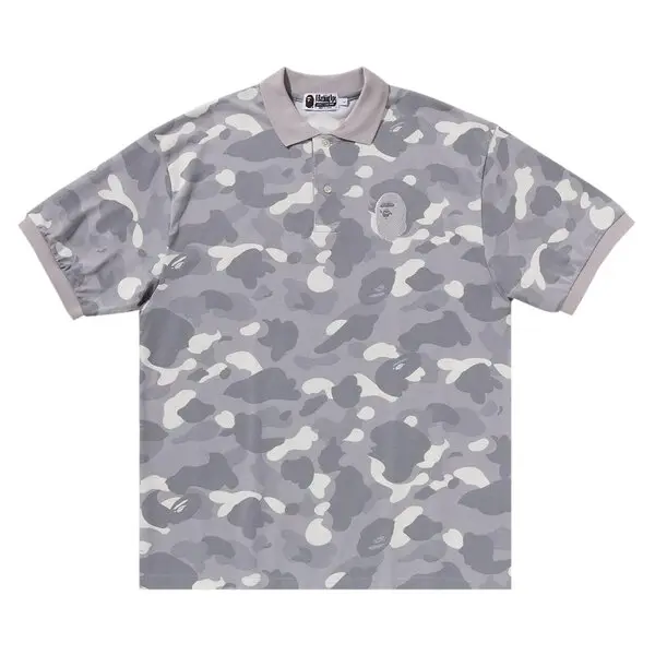 A BATHING APE City Camo Large Ape Head Polo Relaxed Fit - Grey