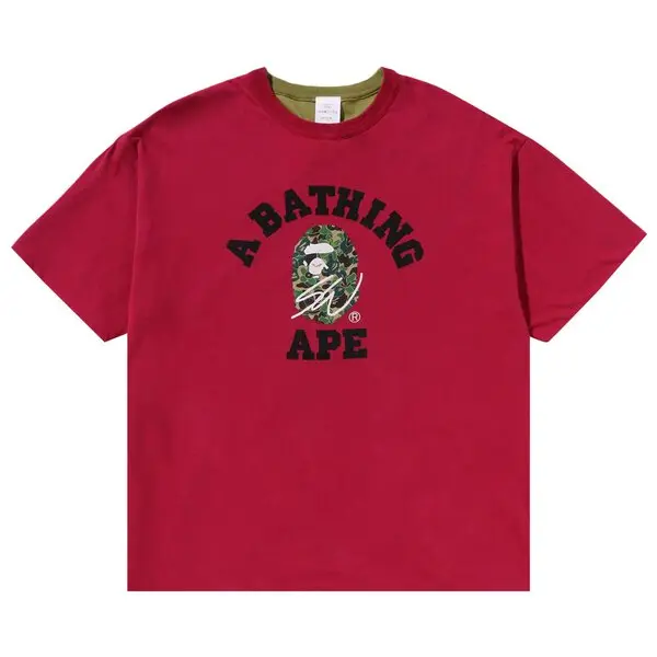 A BATHING APE X Sean Wotherspoon Reversible Tee 'burgundy - Red
