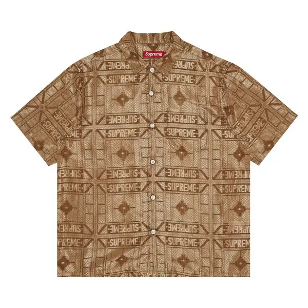 Supreme Tray Jacquard Short-sleeve Shirt - Tan