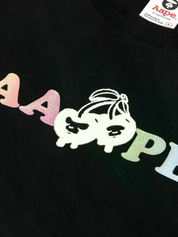 A BATHING APE Aape * Cherry-print T-shirt - Black