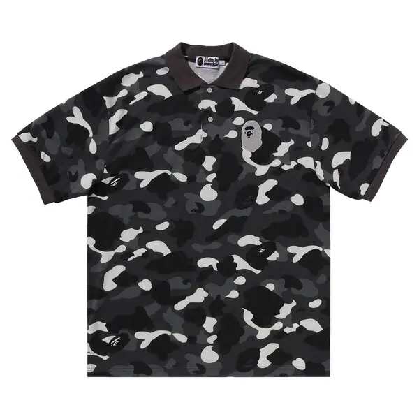 A BATHING APE City Camo Large Ape Head Polo Relaxed Fit - Black