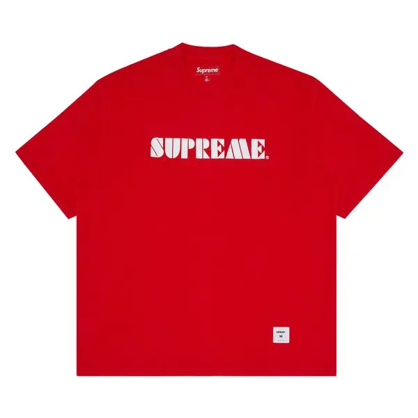 Supreme Stencil Embroidered Short-sleeve Top - Red