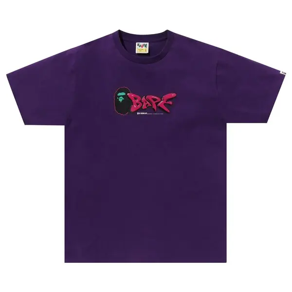 A BATHING APE 3d Art Logo Tee - Purple