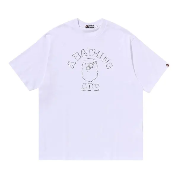 A BATHING APE Rhinestone College Relaxed Fit Tee