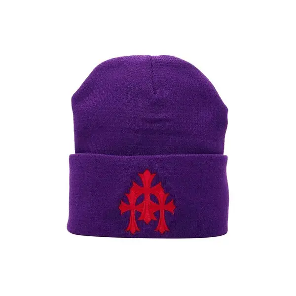 Chrome Hearts Triple Cross Watch Cap Beanie - Purple
