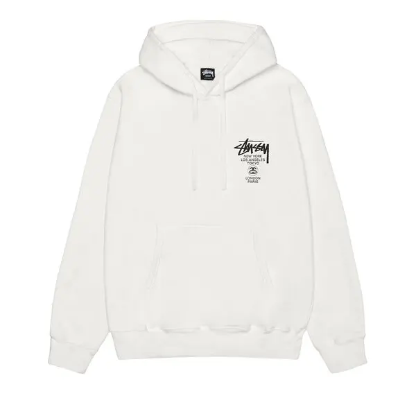 StÜssy World Tour Hooded Sweatshirt - White
