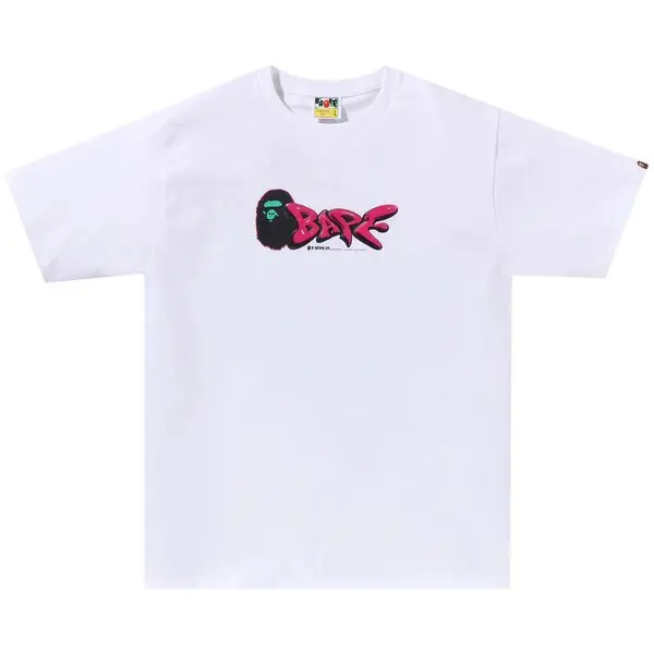 A BATHING APE 3d Art Logo Tee - White