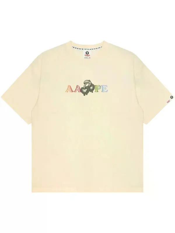 A BATHING APE Aape * Cherry-print T-shirt - Neutrals